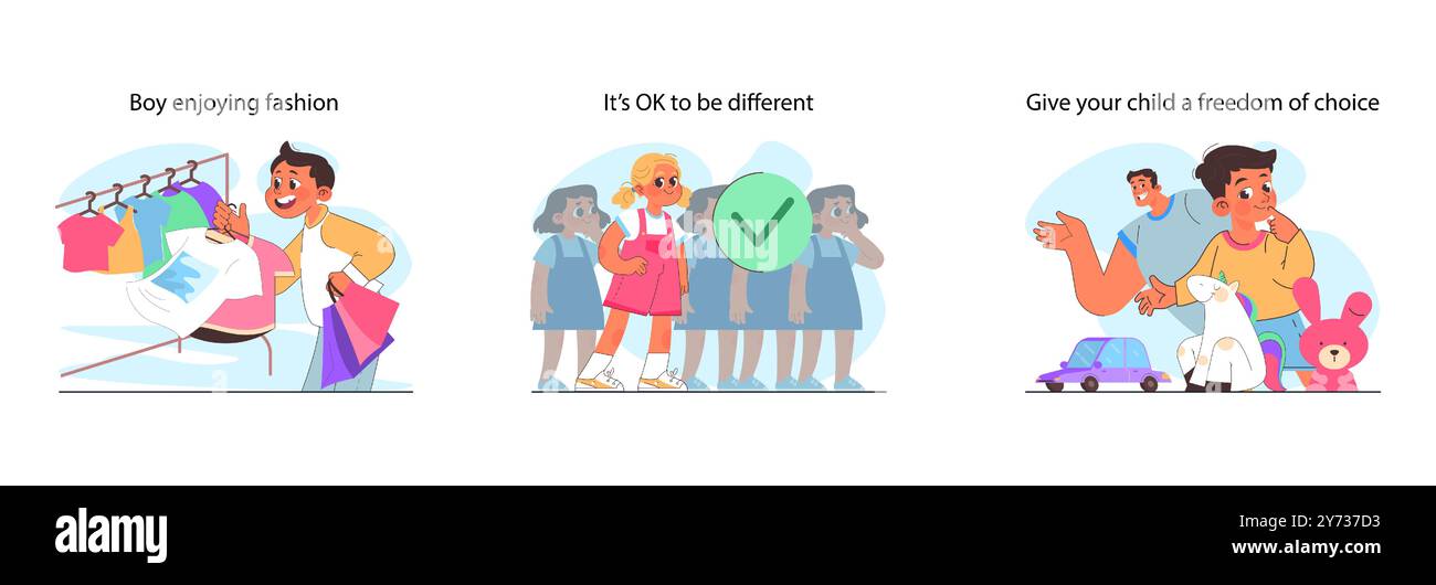 Modern gender neutral parenting set. Positive advice for parents to ...