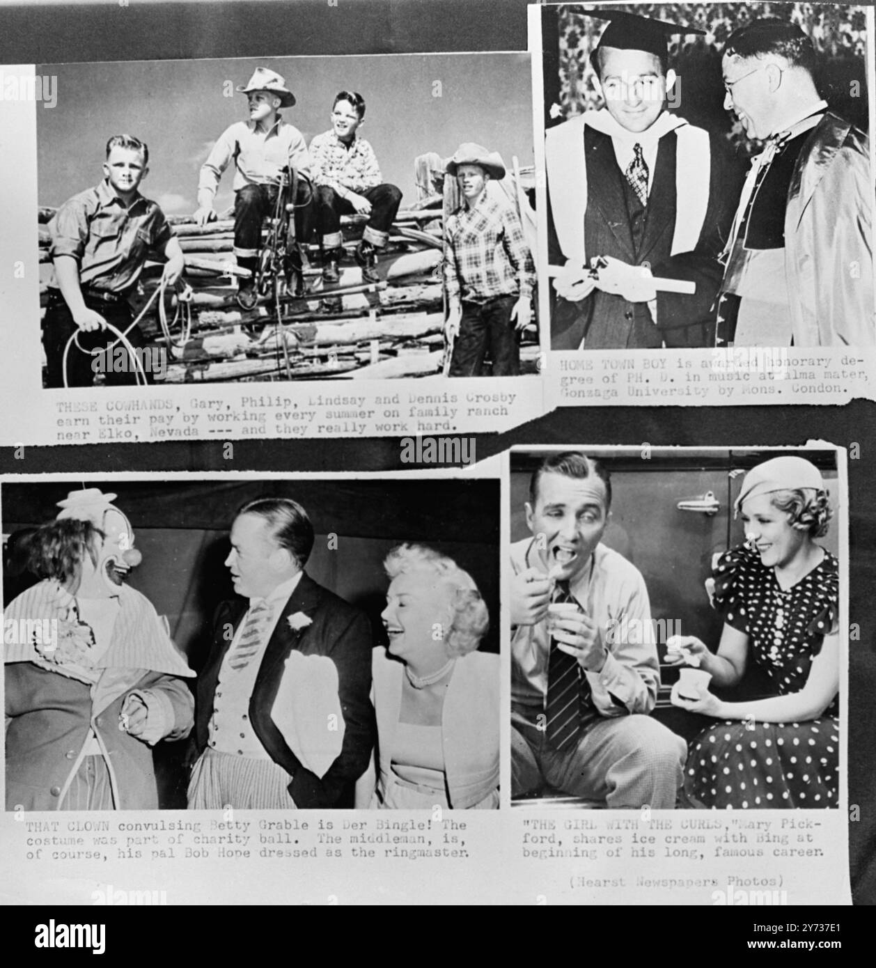 Top left: Gary , Philip , Lindsay and Dennis Crosby earn their pay by ...