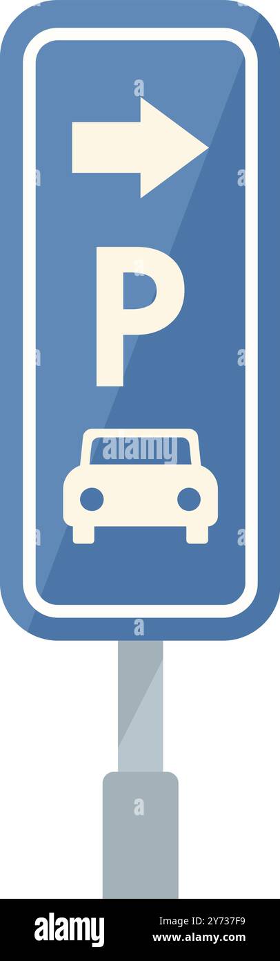 Blue parking sign pointing right with arrow and car symbol Stock Vector Image & Art - Alamy