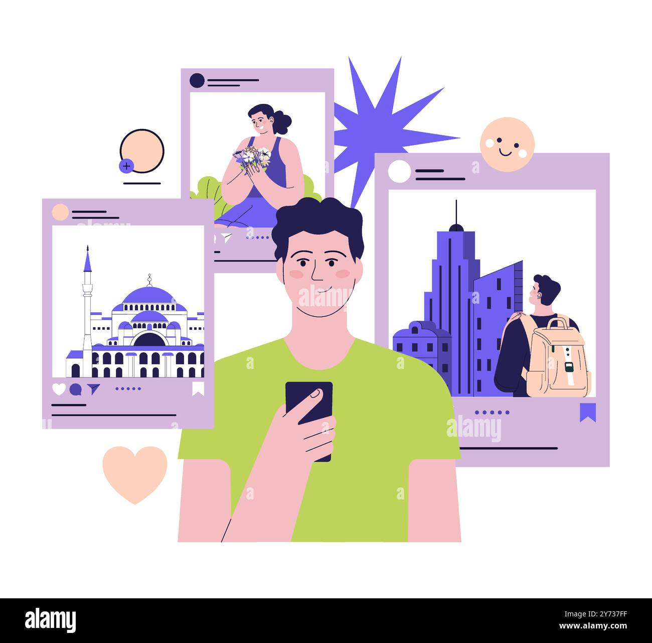 Positive aspect of social networks. Character learning new information ...