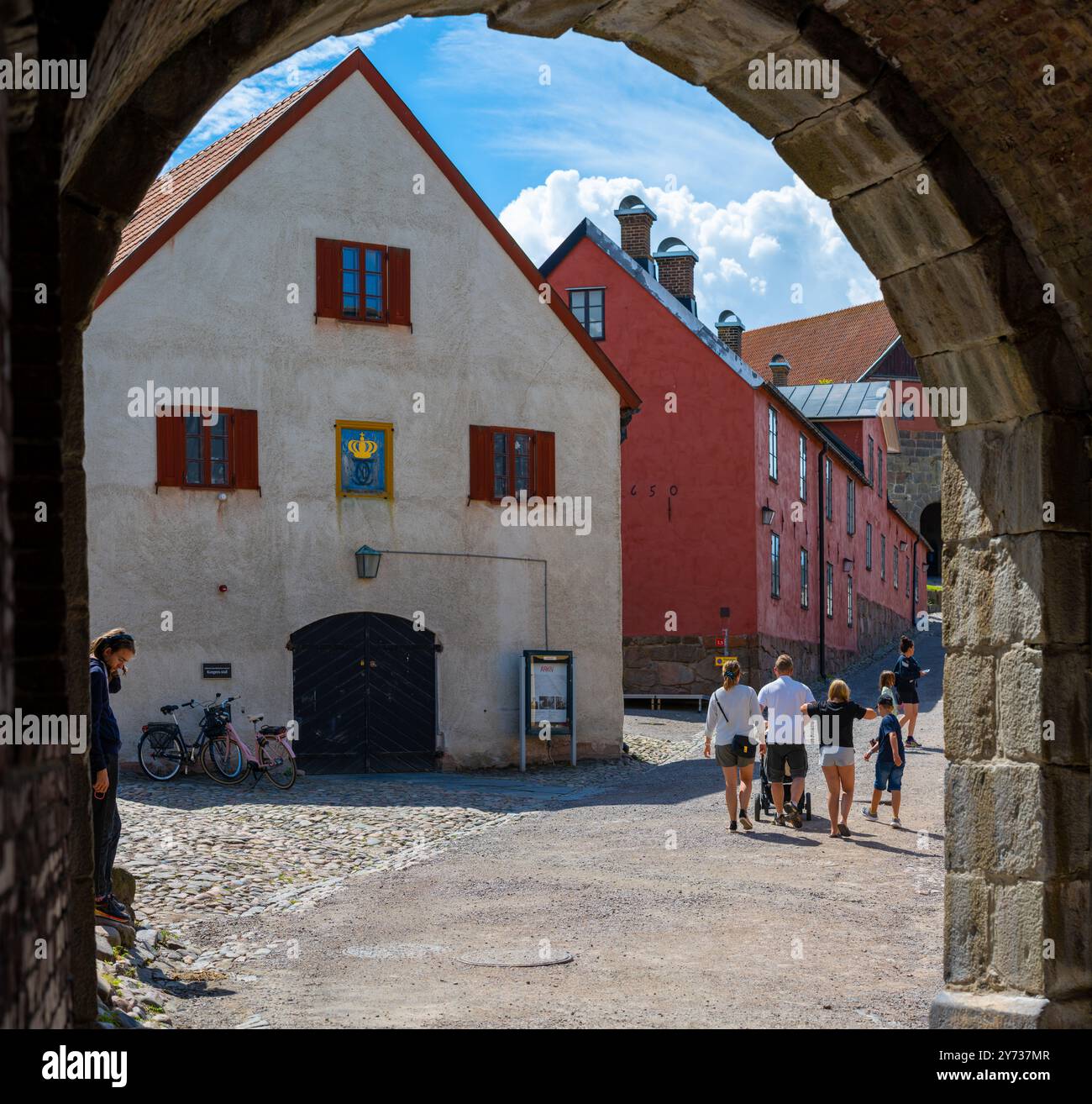 Varberg, Sweden - July 04 2022: People exploring the old Varberg ...