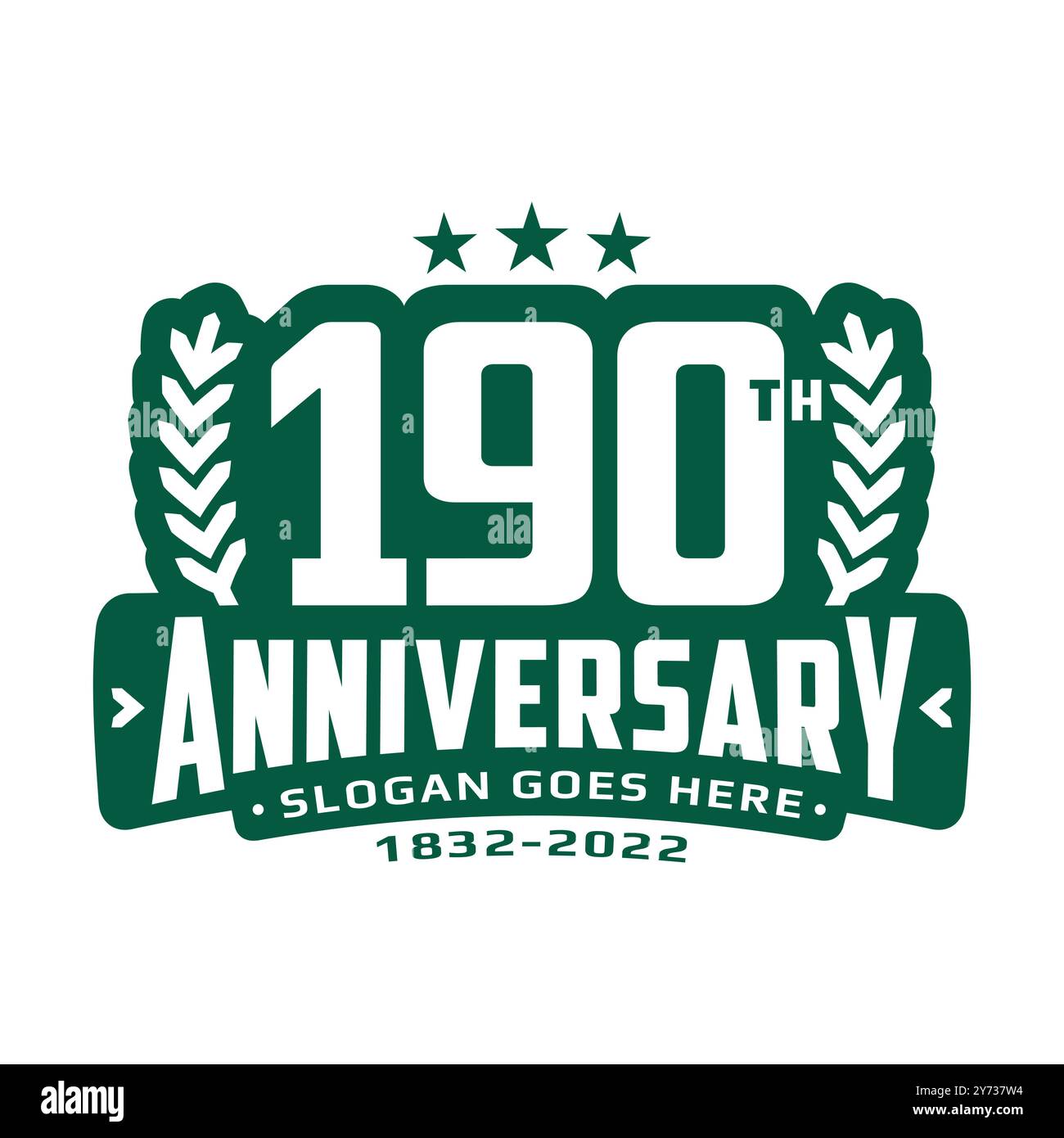 190 years anniversary logo design template. 190th anniversary ...