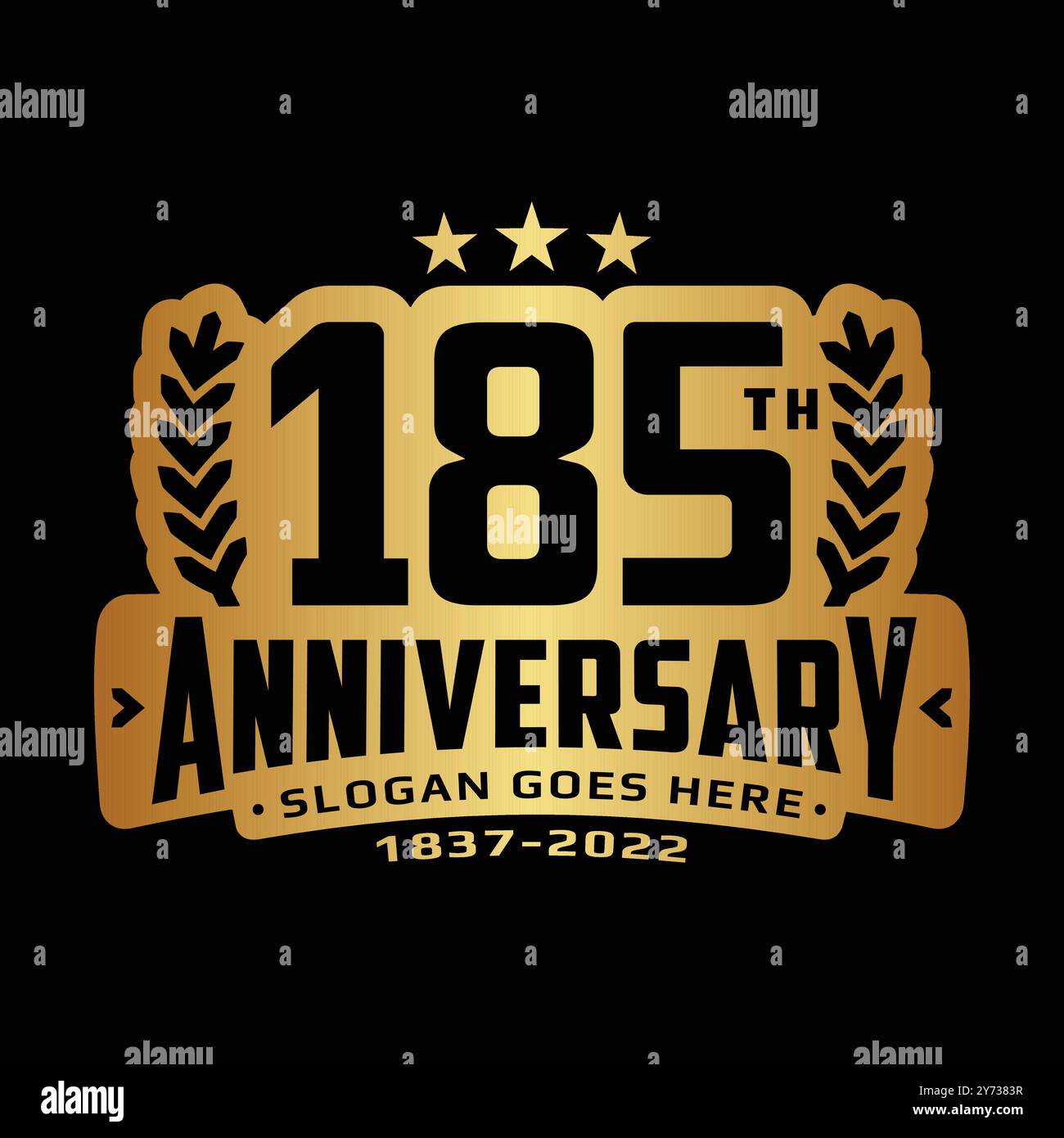 185 years anniversary logo design template. 185th anniversary ...
