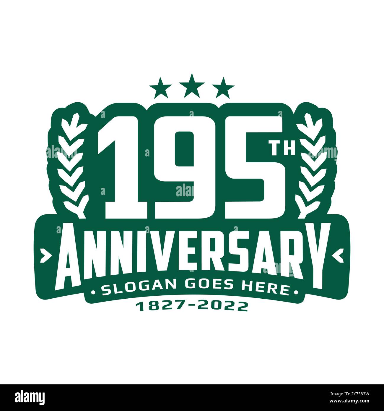 195 years anniversary logo design template. 195th anniversary ...