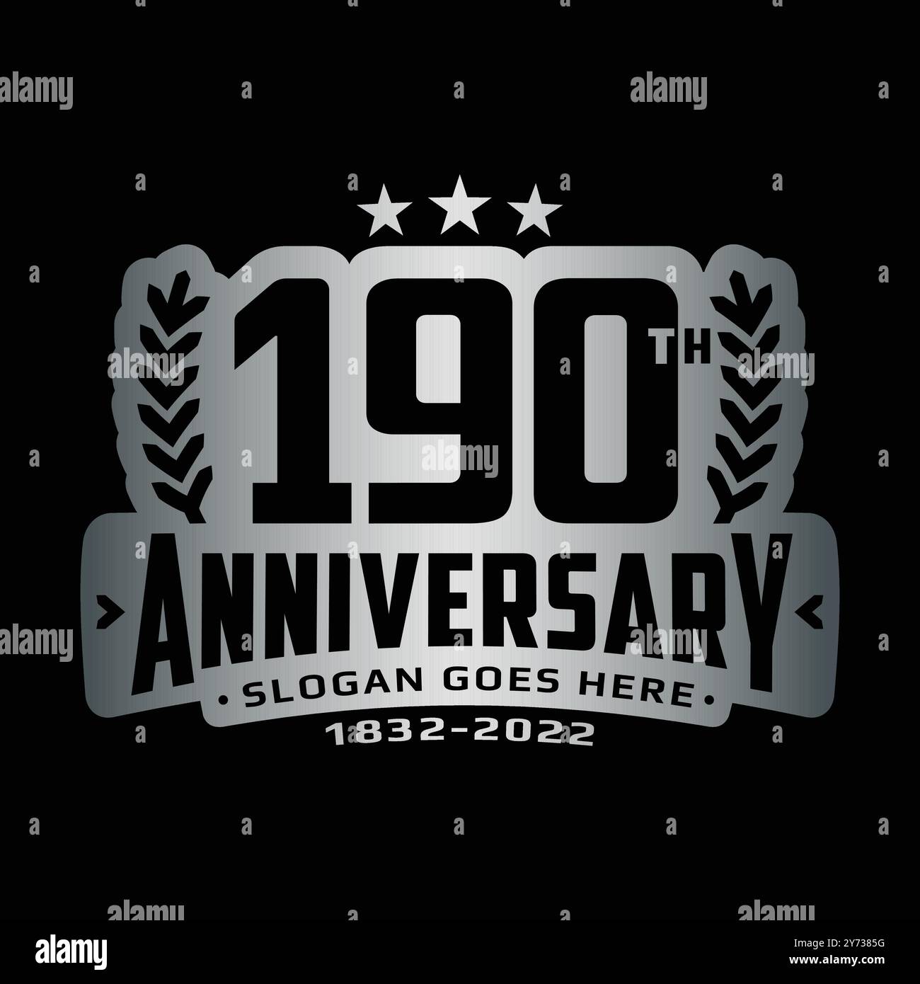 190 years anniversary logo design template. 190th anniversary ...