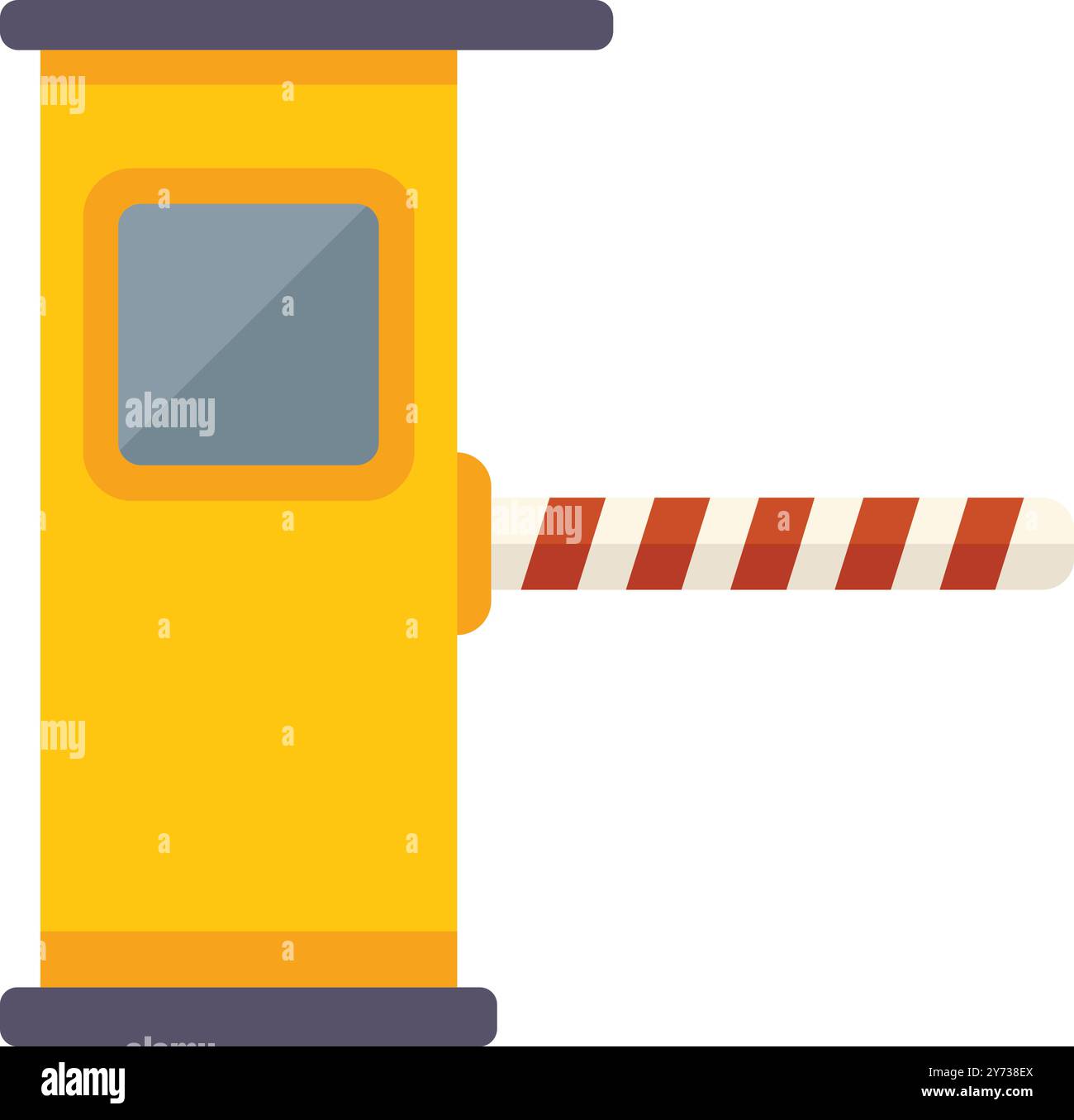 Yellow parking entrance gate allowing access to a paid parking lot ...