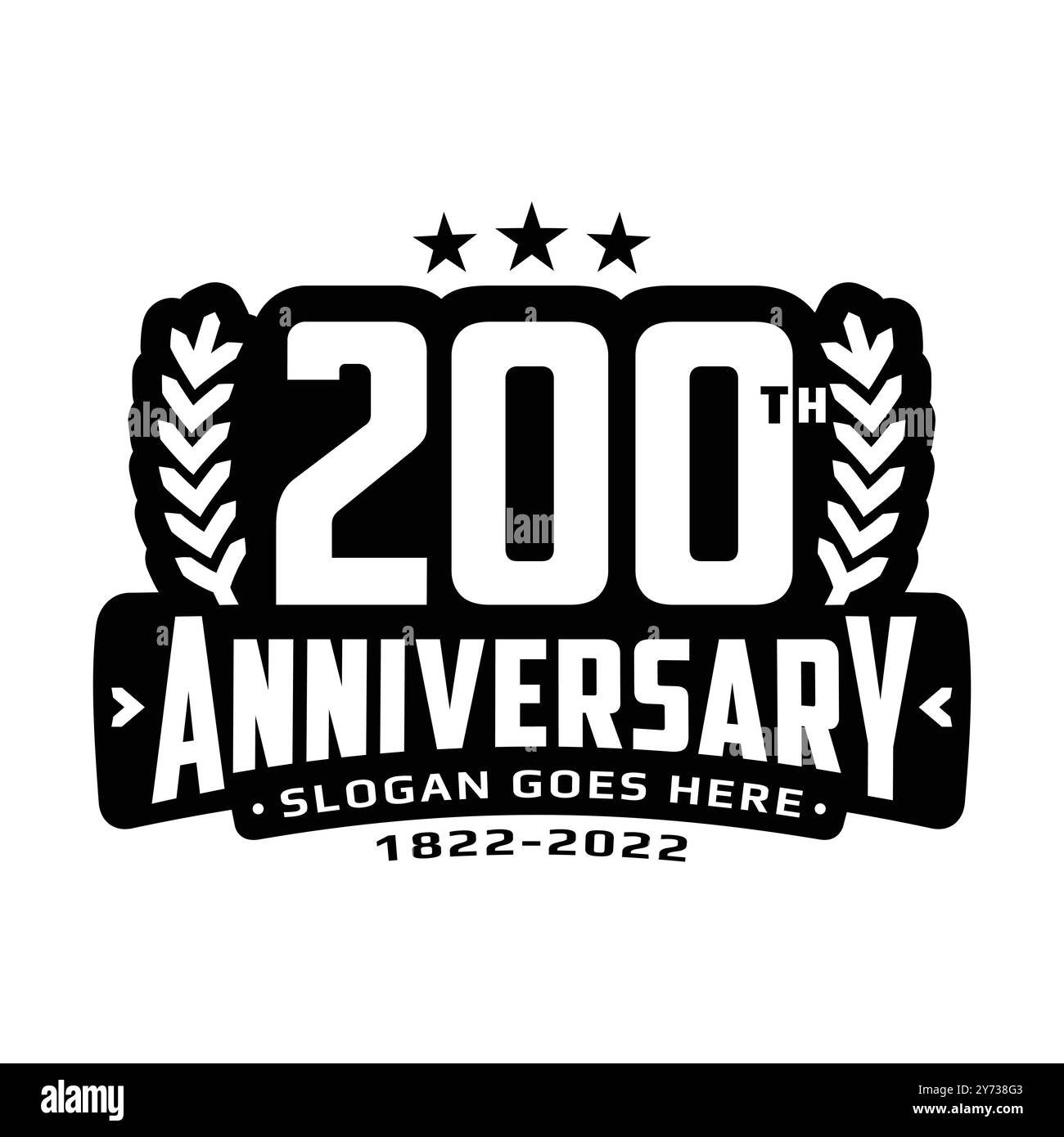 200 years anniversary logo design template. 200th anniversary ...