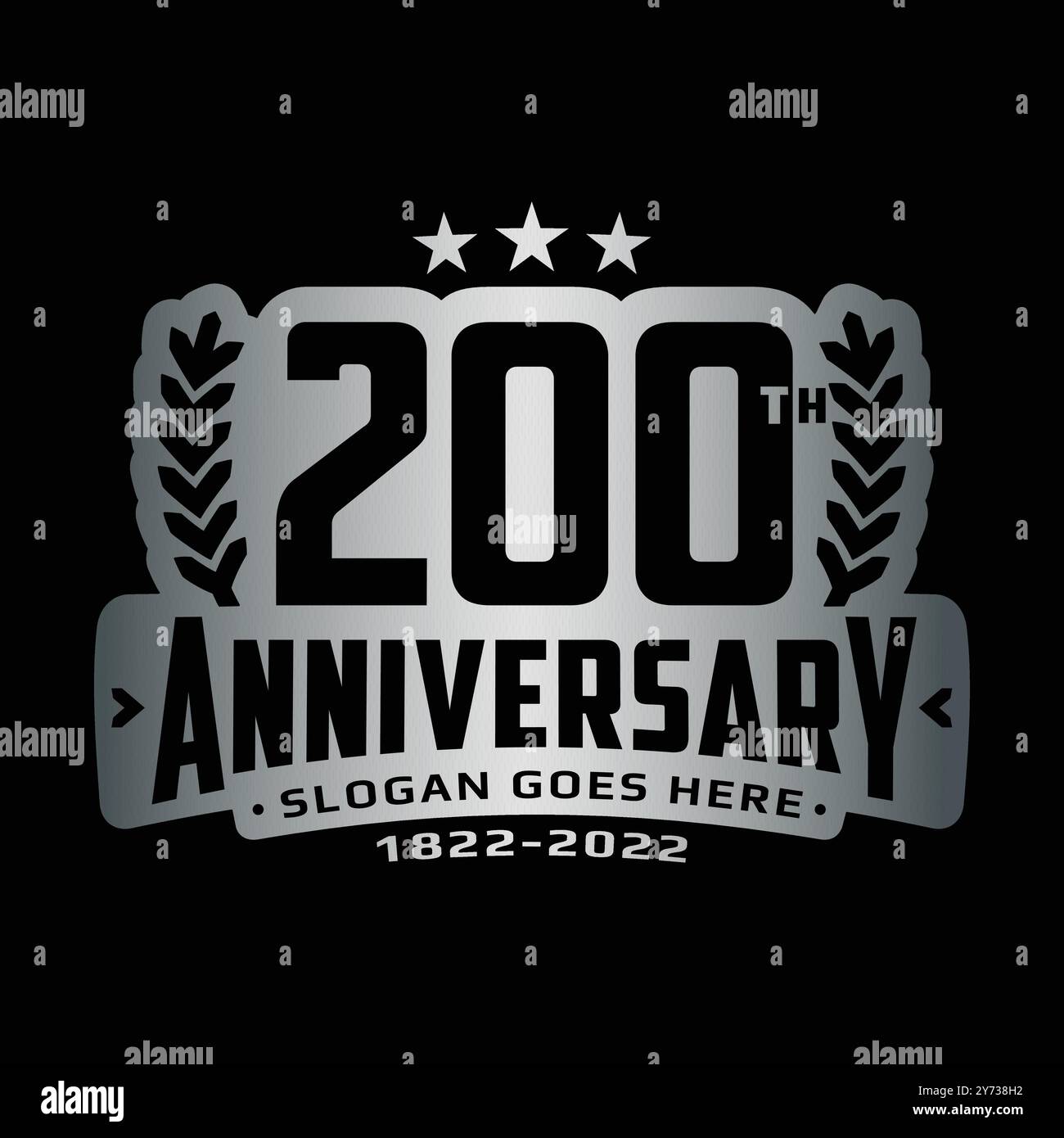 200 years anniversary logo design template. 200th anniversary ...