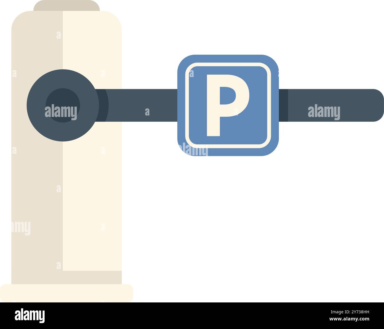 This vector illustration features an automatic parking gate system ...