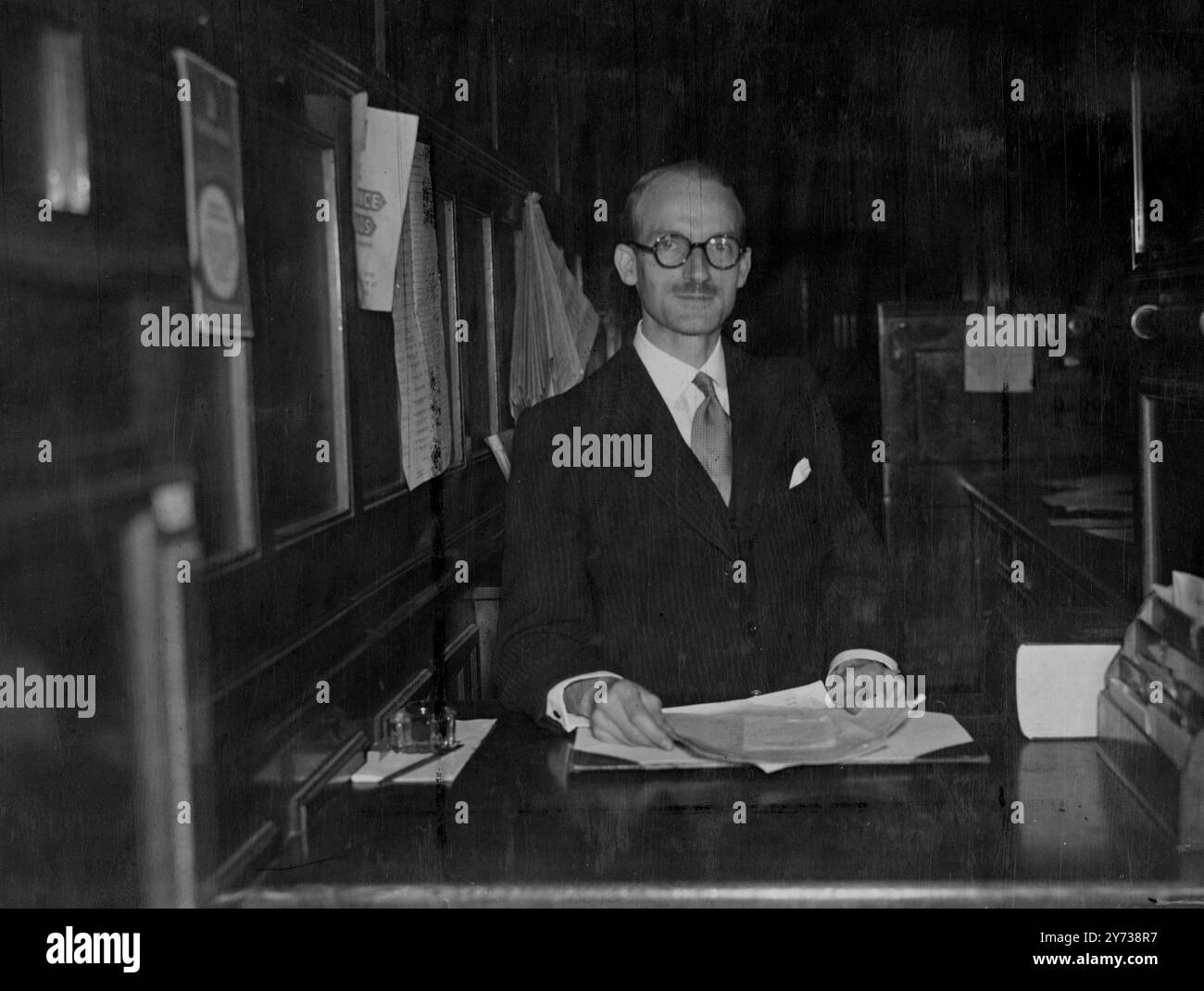 Major Kenneth Alfred Biggs, (seen here at his London Bank Office) who ...