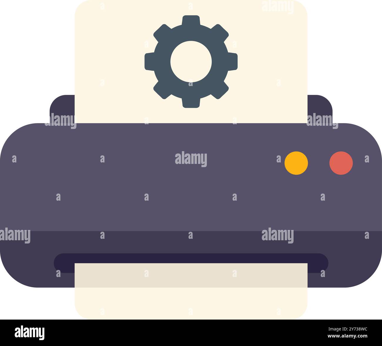 Icon of a printer undergoing setup configuration, symbolized by a ...