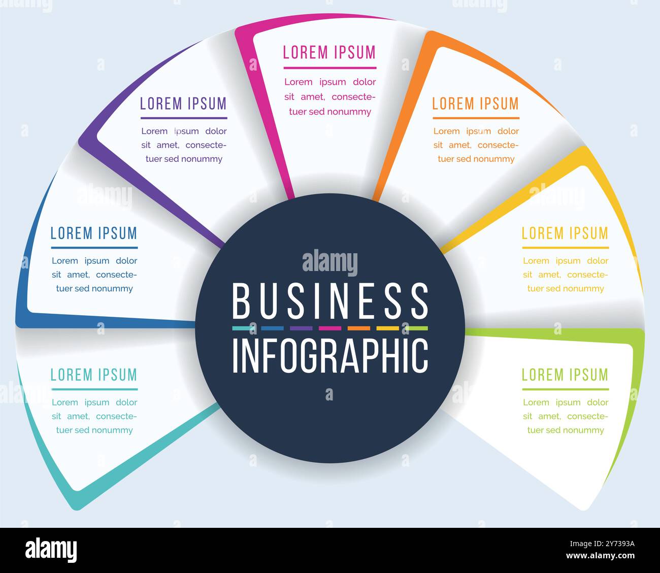 7 Steps Circle Infographic design 7 steps, objects, elements or options infographic business ...