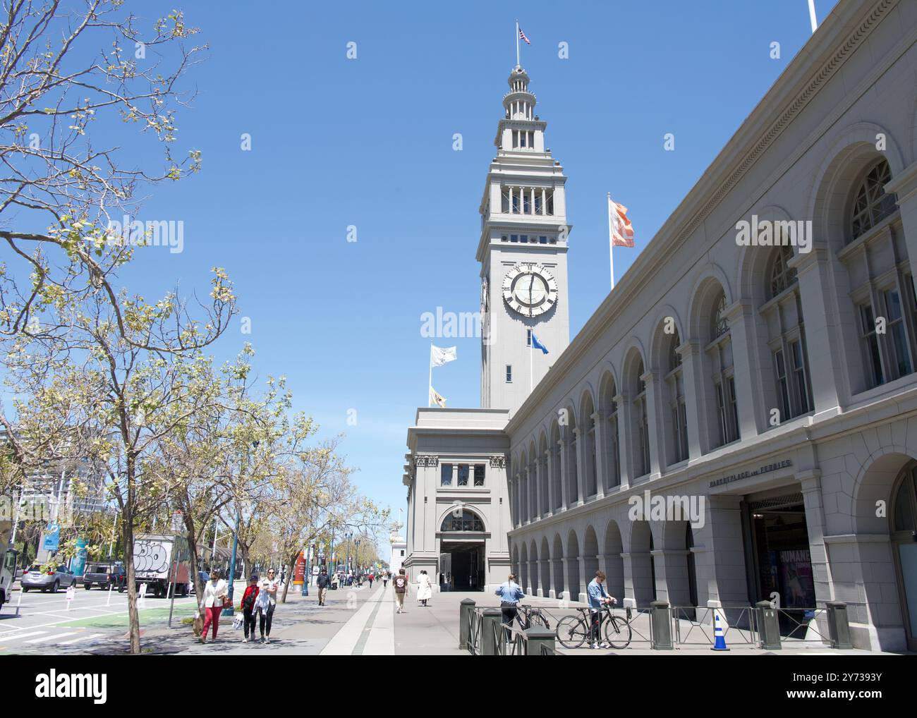 San Francisco, CA - May 3, 2024: The iconic Ferry Building with clock ...