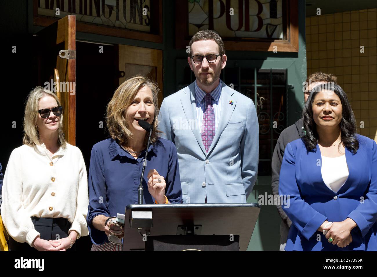 San Francisco, CA - May 3, 2024: Sarah Dennis Phillips speaking at a ...