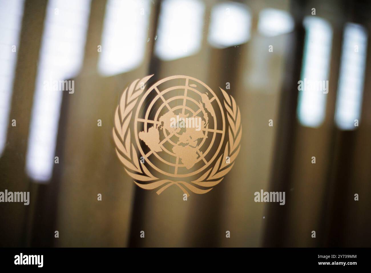 New York City, Vereinigte Staaten. 27th Sep, 2024. Logo of the United ...
