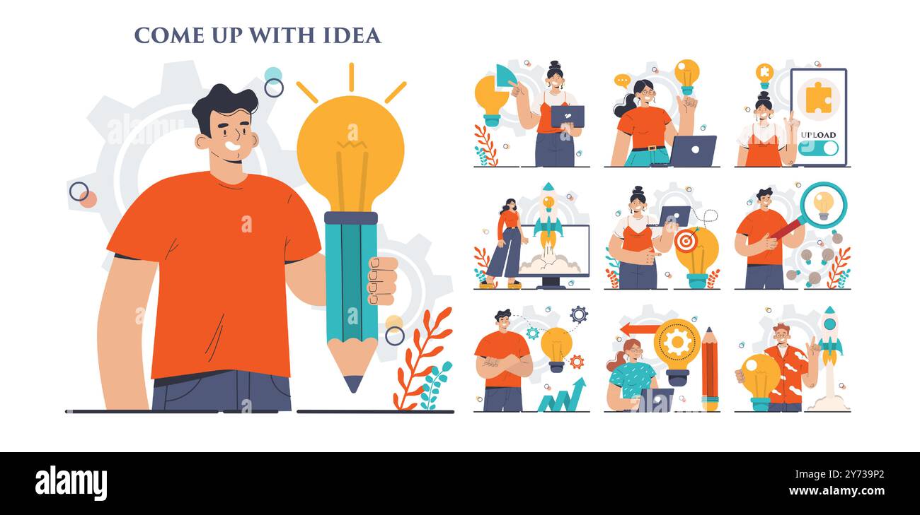 Come up with an idea concept set. Creative innovation or business ...