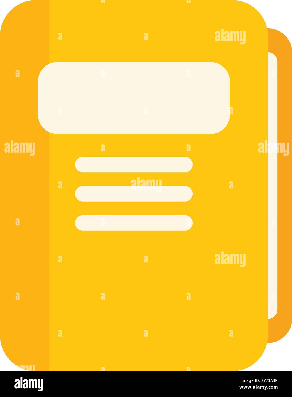 Simple and colorful icon of a yellow book, symbolizing education ...