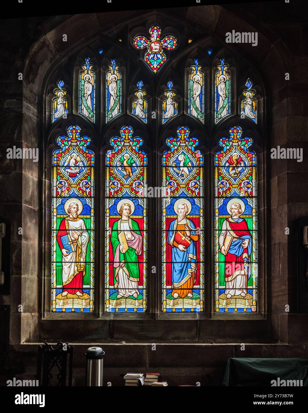 Beautiful stained glass at St Marys church Sandbach Stock Photo - Alamy