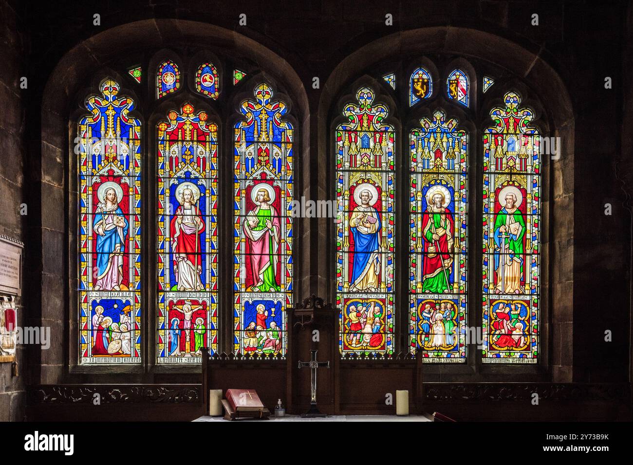 Beautiful stained glass at St Marys church Sandbach Stock Photo - Alamy