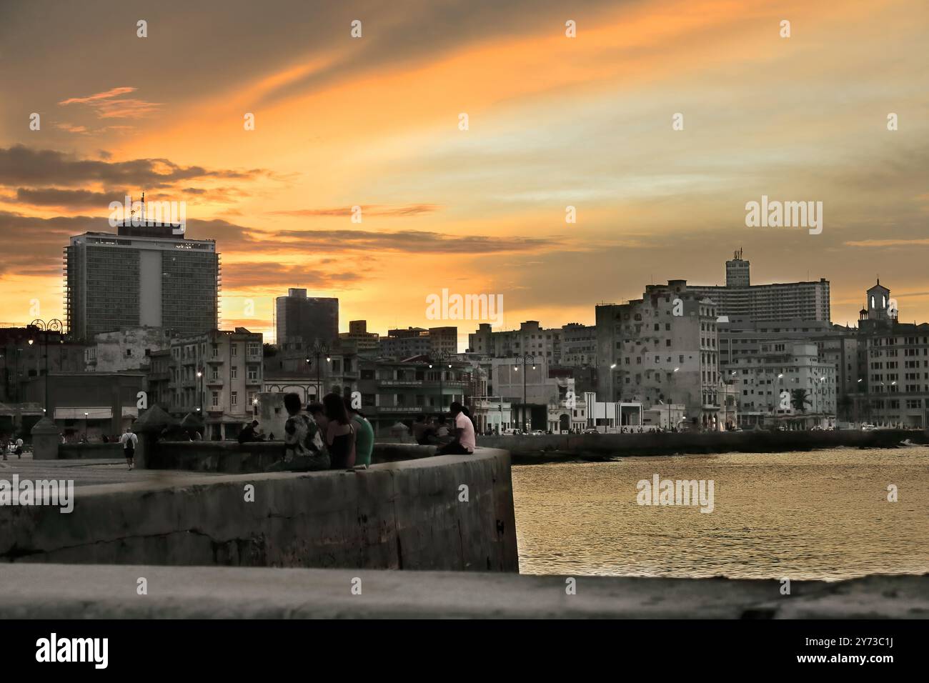 747 Row of buildings along the Malecon esplanade, the seawall tract ...