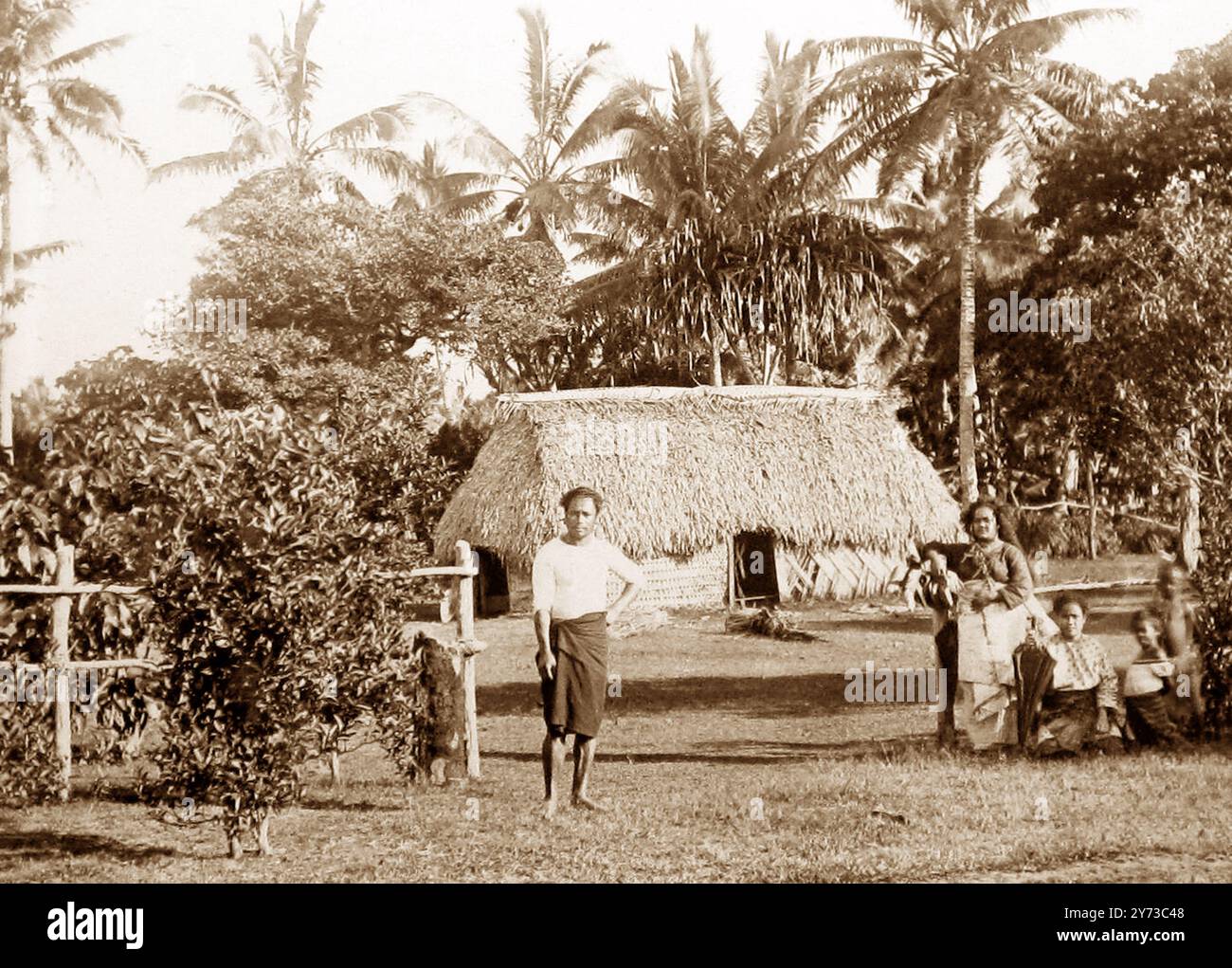 A village Chief's house, Tonga, Victorian period Stock Photo - Alamy