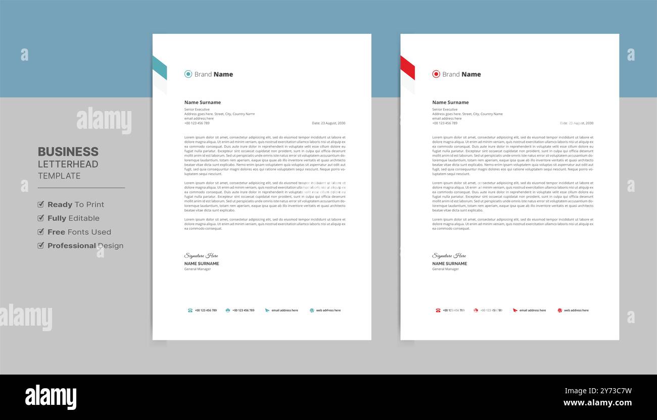 Creative letterhead format template, business style letterhead design ...