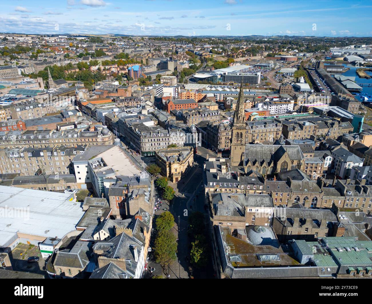 Aerial view from drone of city centre of Dundee, Scotland, UK Stock Photo - Alamy