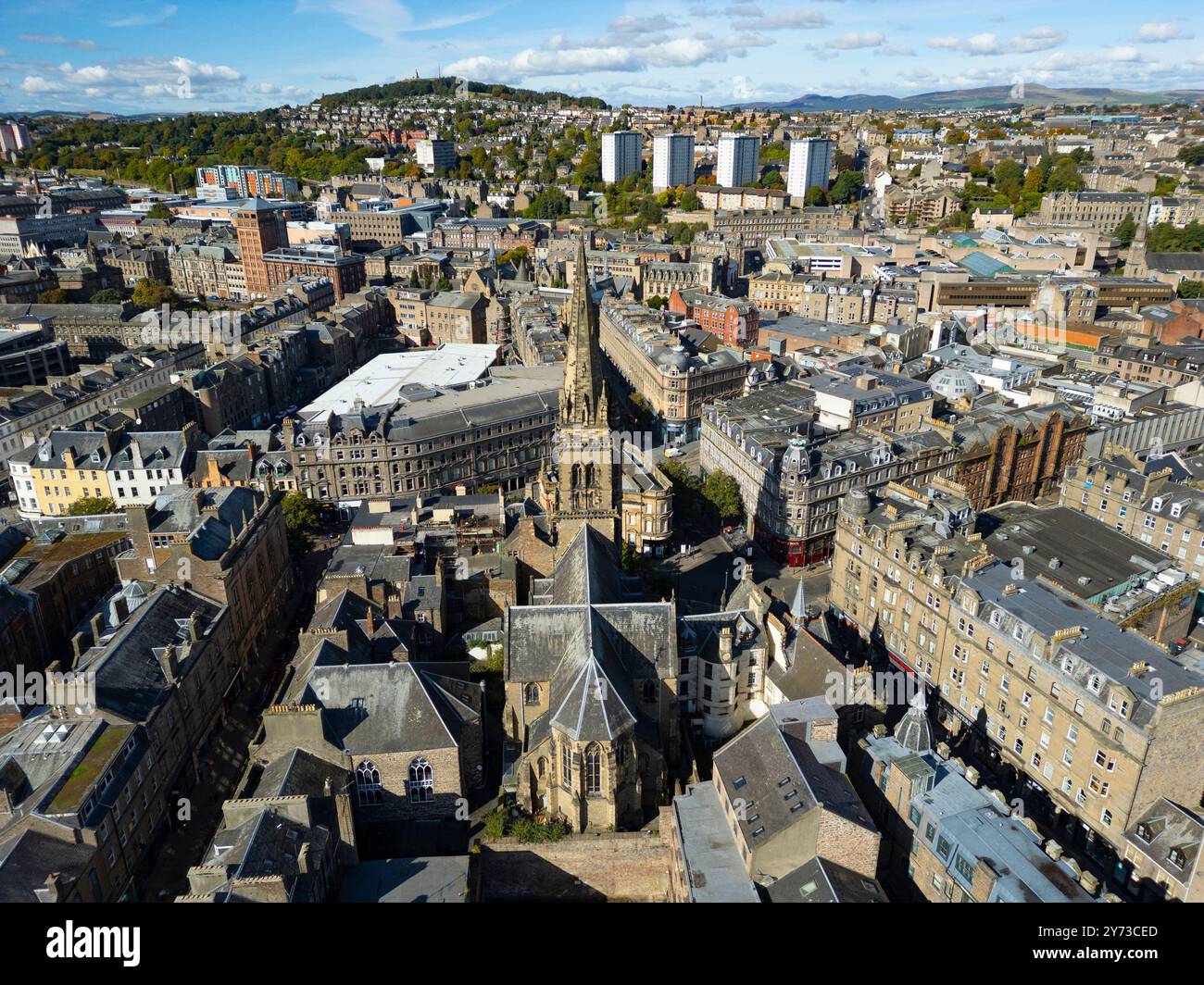 Aerial view from drone of city centre of Dundee, Scotland, UK Stock Photo - Alamy