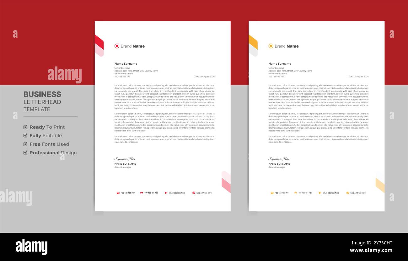 Creative letterhead format template, business style letterhead design ...