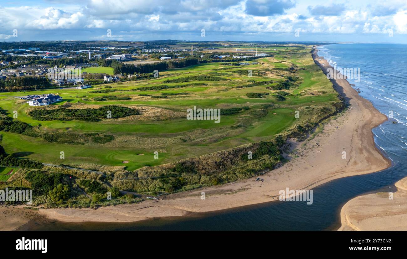 Aerial view from drone of Royal Aberdeen Golf Club in Aberdeen ...