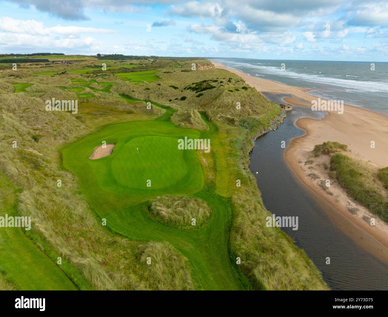 Aerial view from drone of Trump International Golf Links golf course on ...