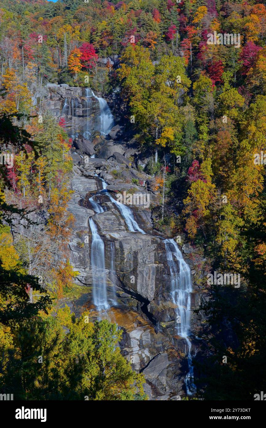 Whitewater falls in North Carolina surrounded by fall color Stock Photo ...