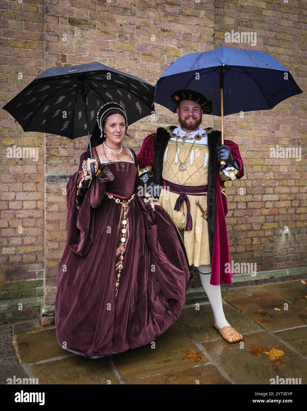 London, UK. 27th Sep, 2024. Re-enacters of historical figures such as ...