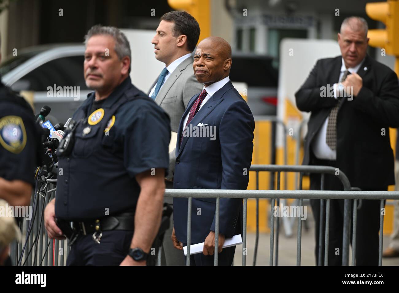 New York City Mayor Eric Adams exits federal court after his ...