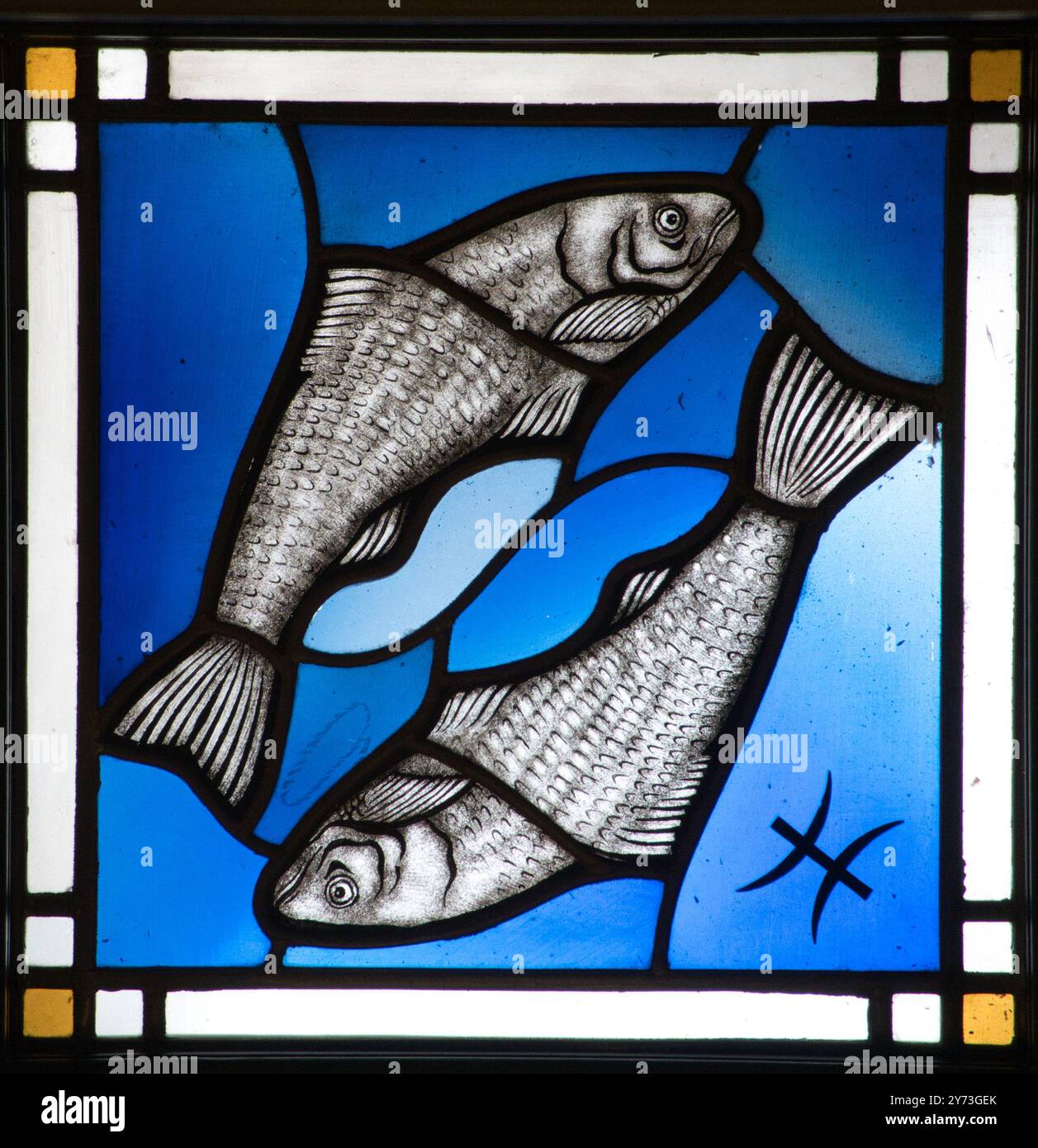 Zodiac signs in stained glass roof, Russell Coates museum and gallery ...