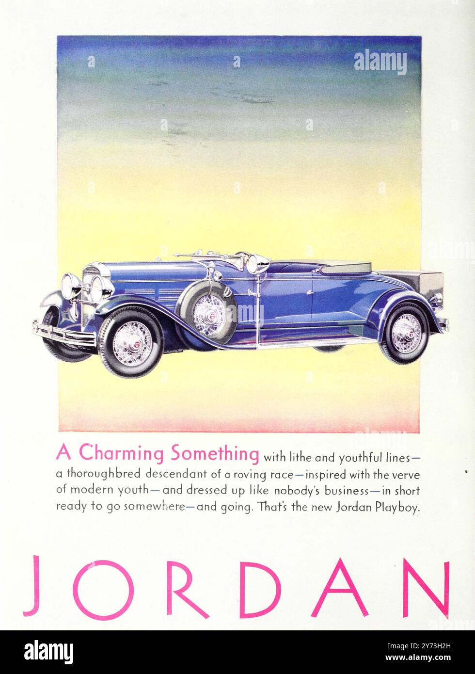 Vintage Car advertising illustration art for The Playboy Sports car ...