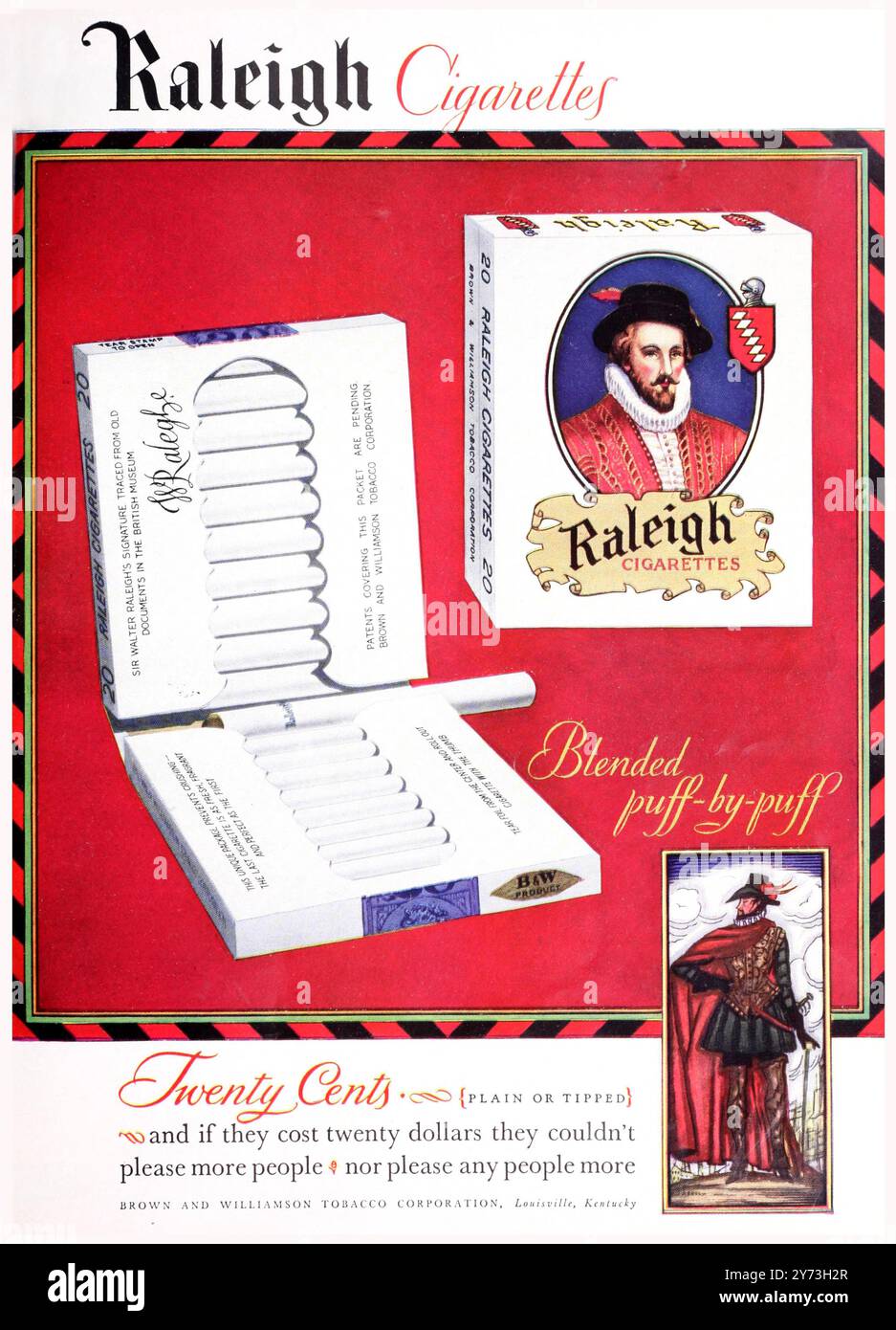 Vintage magazine advertising illustration art for Raleigh Cigarettes ...
