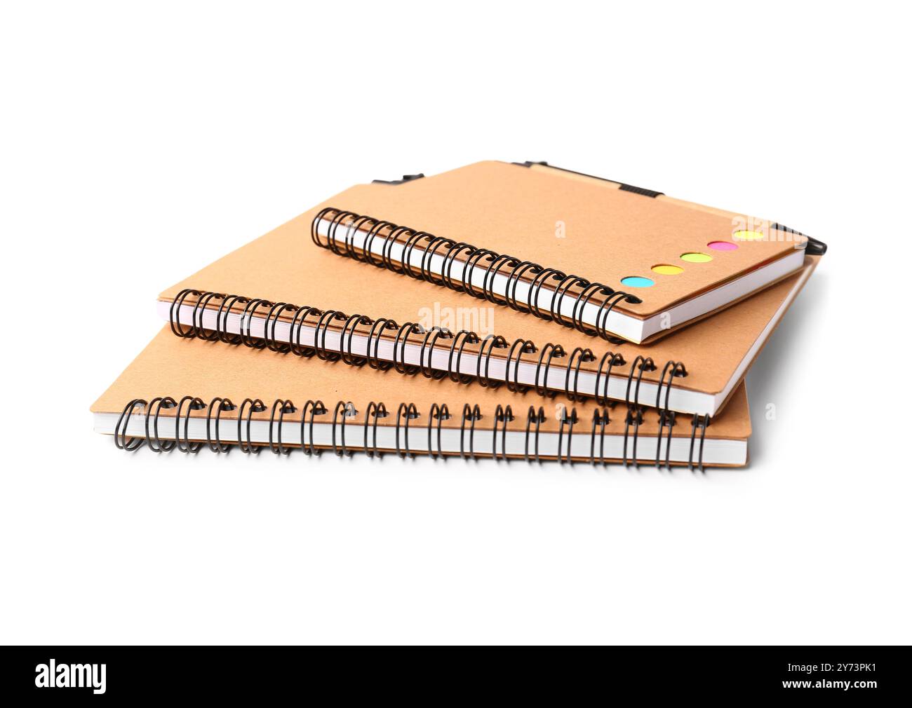 Stylish notebooks on white background Stock Photo - Alamy