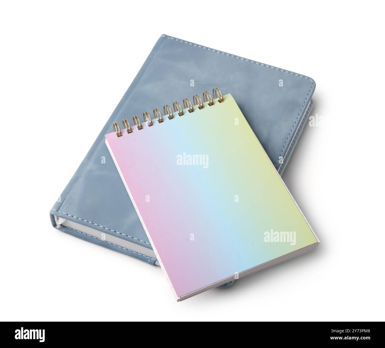 Stylish notebooks on white background Stock Photo - Alamy