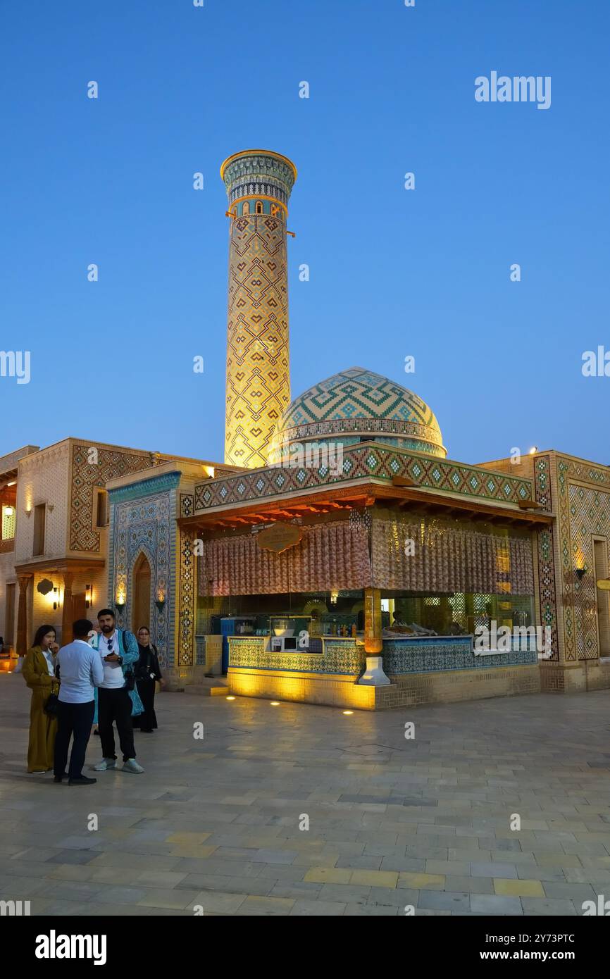 Samarkand, Uzbekistan - Sept 10, 2024: Inside modern touristic center ...