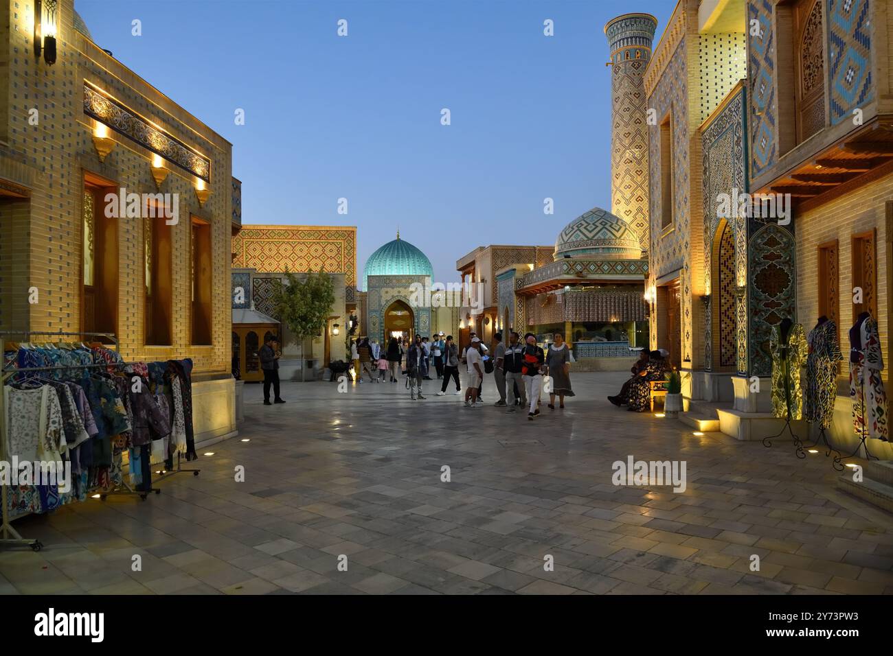Samarkand, Uzbekistan - Sept 10, 2024: Inside modern touristic center ...