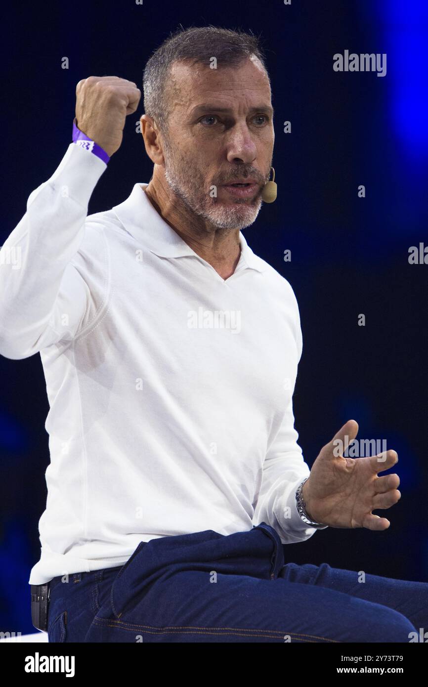 Turin, Italy. 27th September 2024. Pietro Labriola (CEO of TIM) is ...