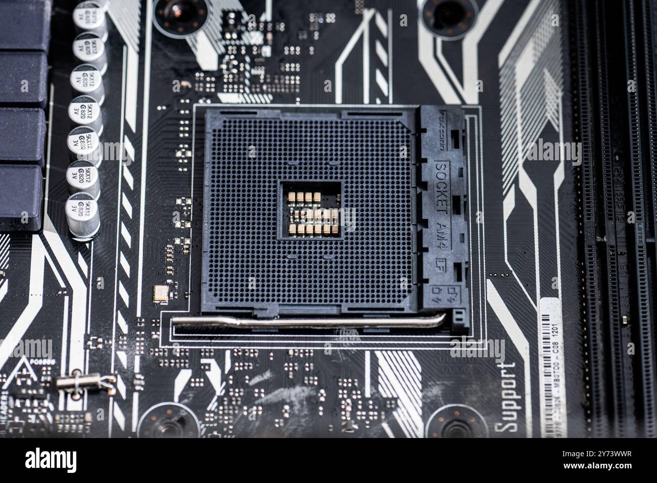 Gothenburg, Sweden - February 04 2023: AM4 AMD CPU socket on a computer ...