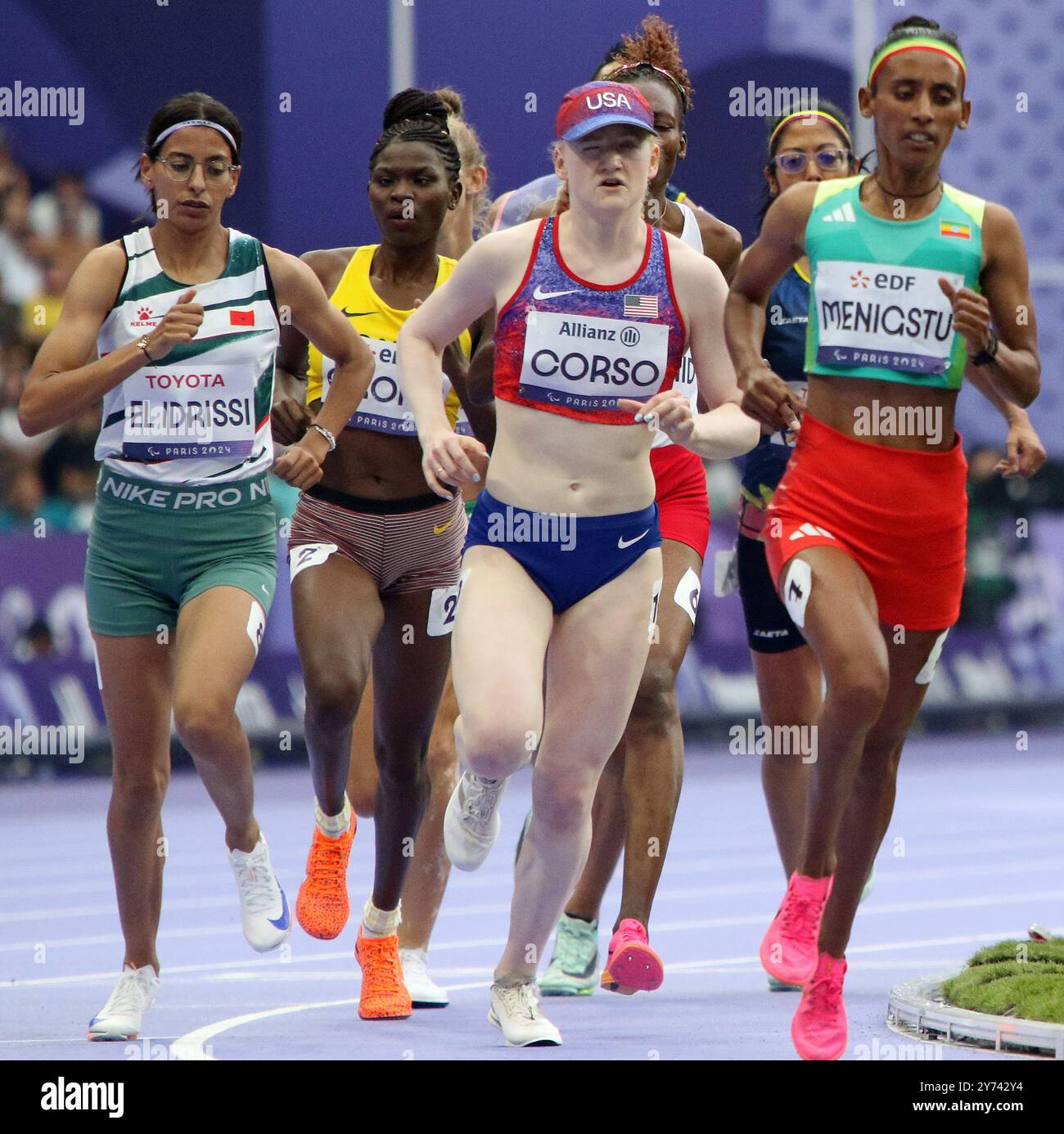Liza CORSO (T13) (bronze) of the USA in the Para Athletics Women's 1500m - T13 Final at the ...
