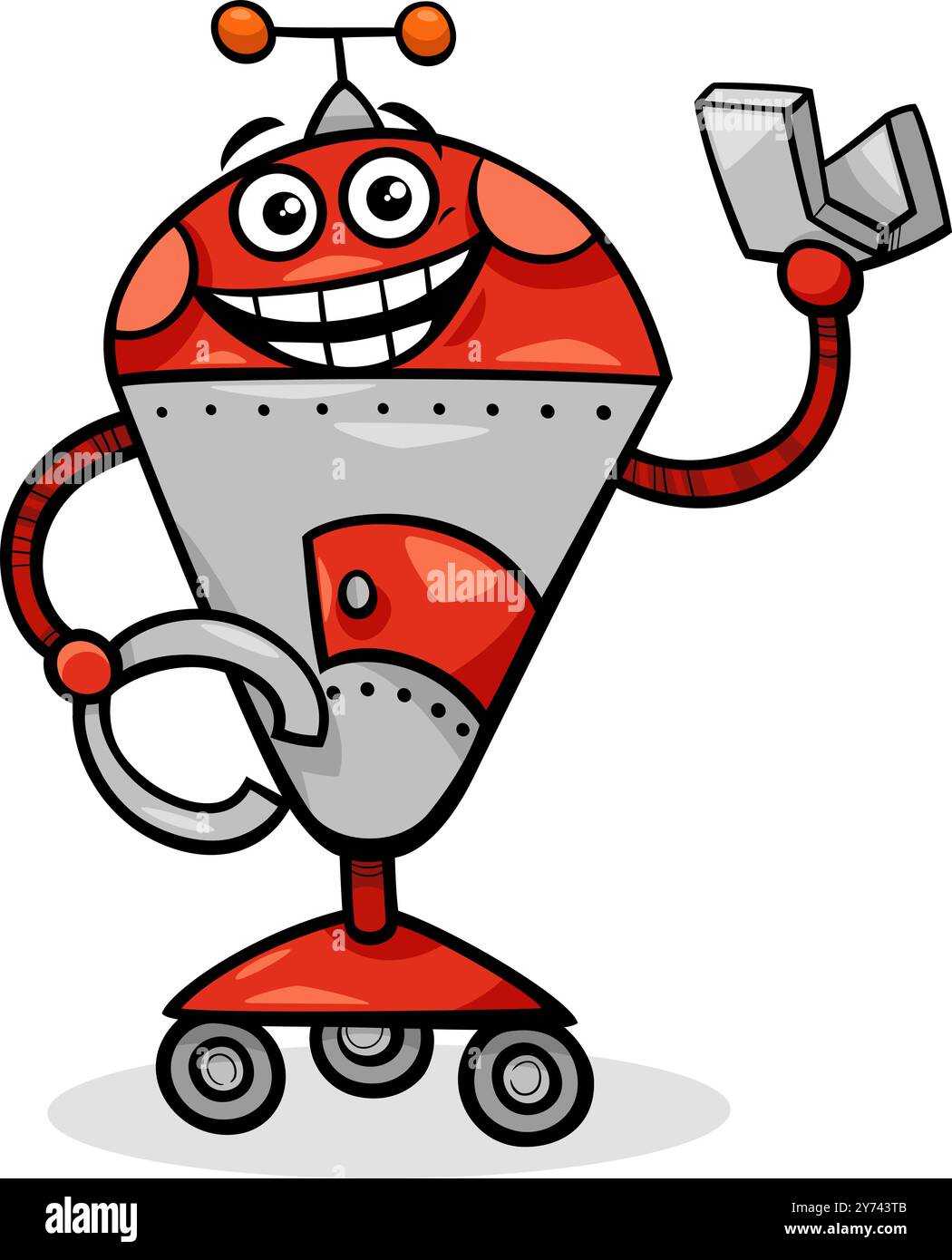 Robot cartoon with wheels Stock Vector Images - Alamy