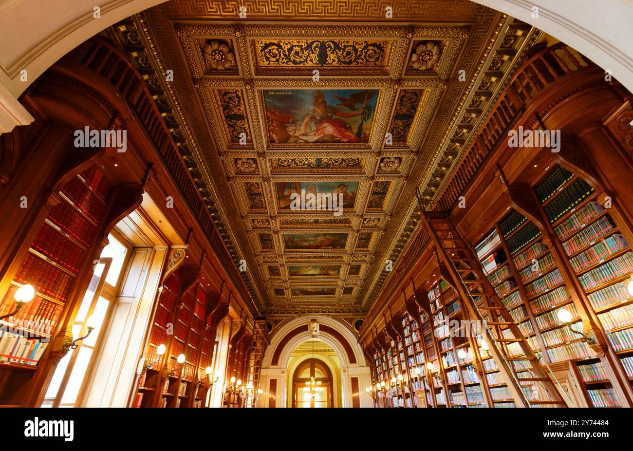 interiors of the library in the Luxembourg palace, home of the french ...