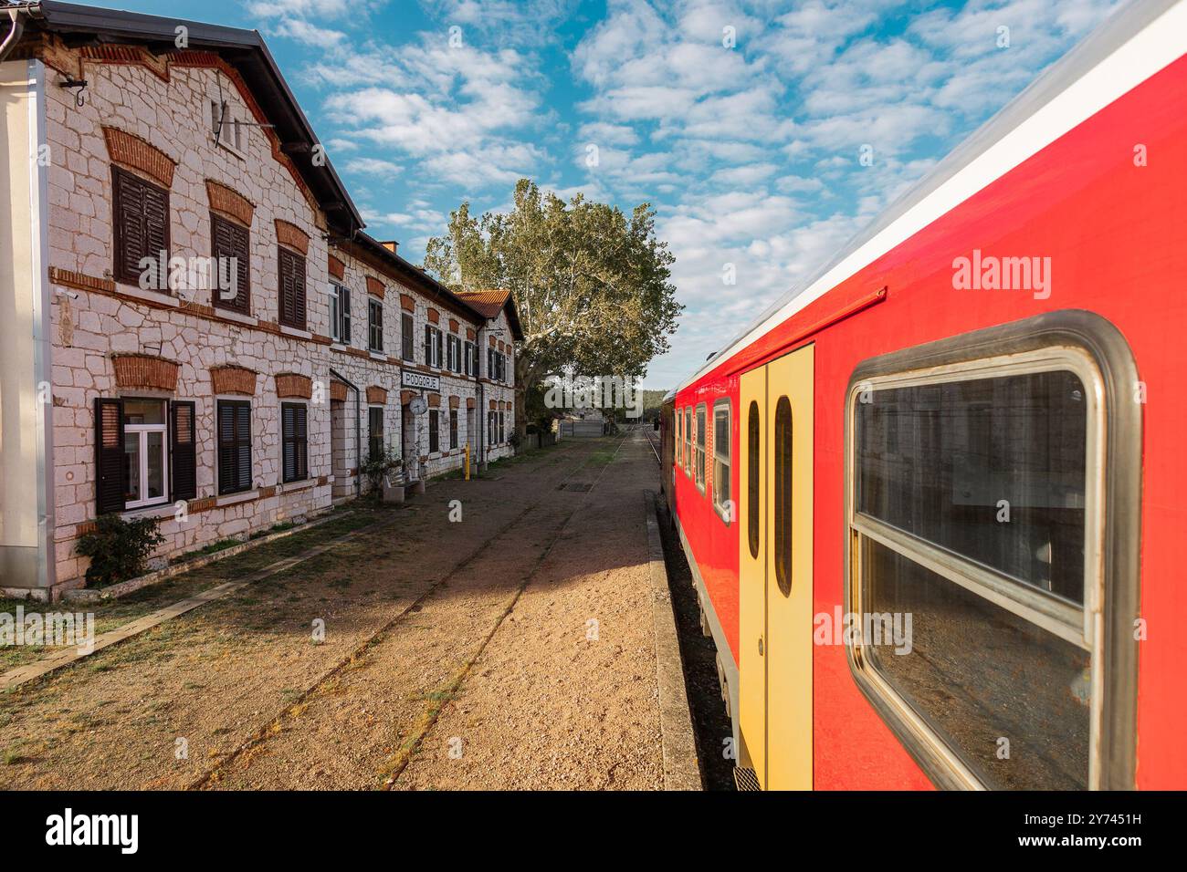 Picturesque train station of Podgorje on Istrian train line ...
