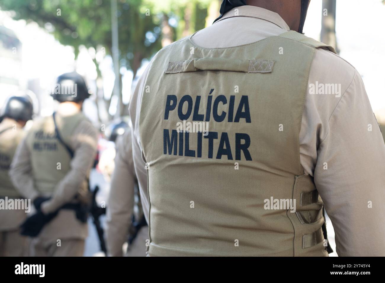 Salvador, Bahia, Brazil - September 07, 2024: Military police officers ...