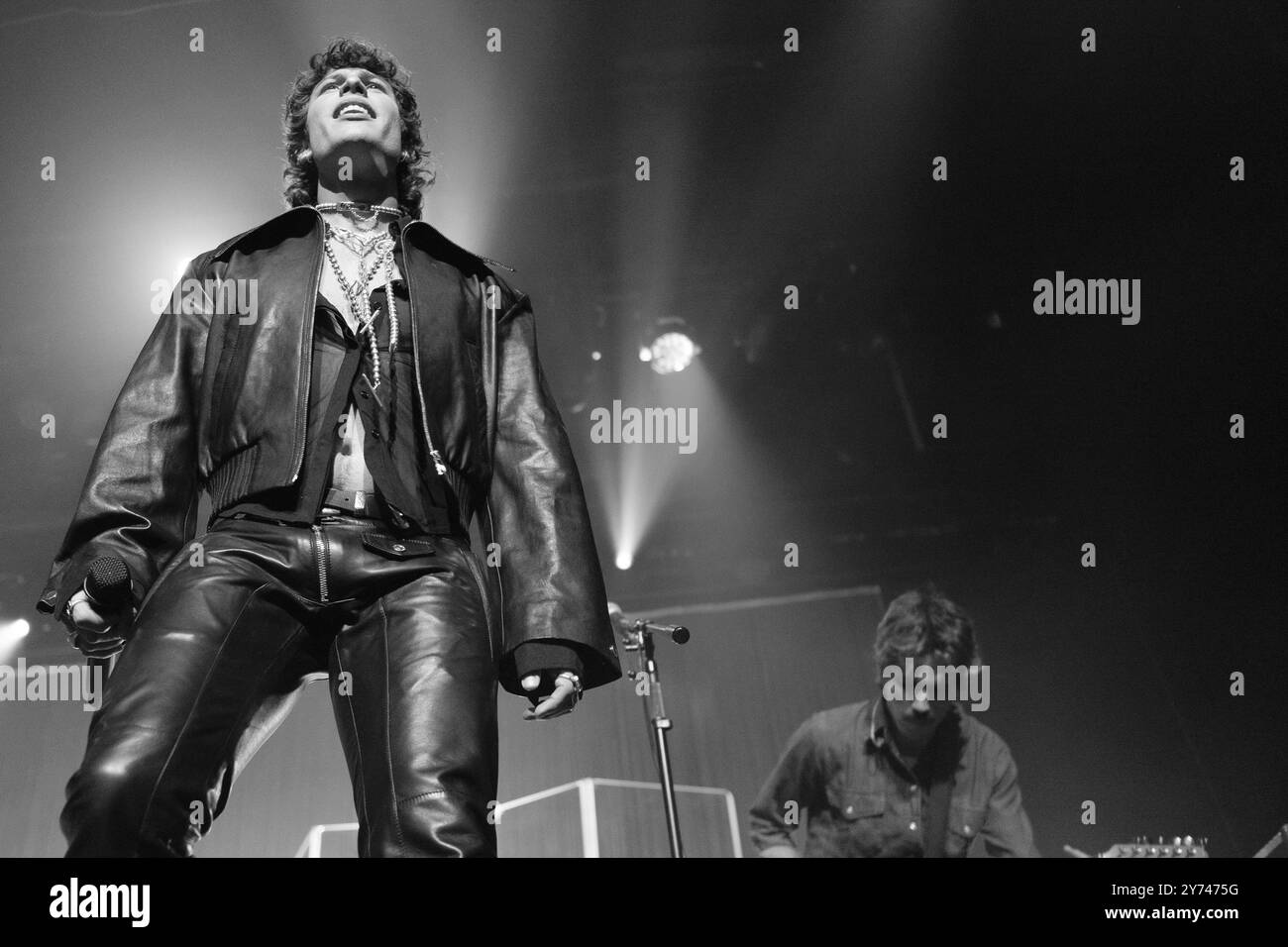 Singer Leo Rizzi performs during a concert at the Wizink Center, on ...