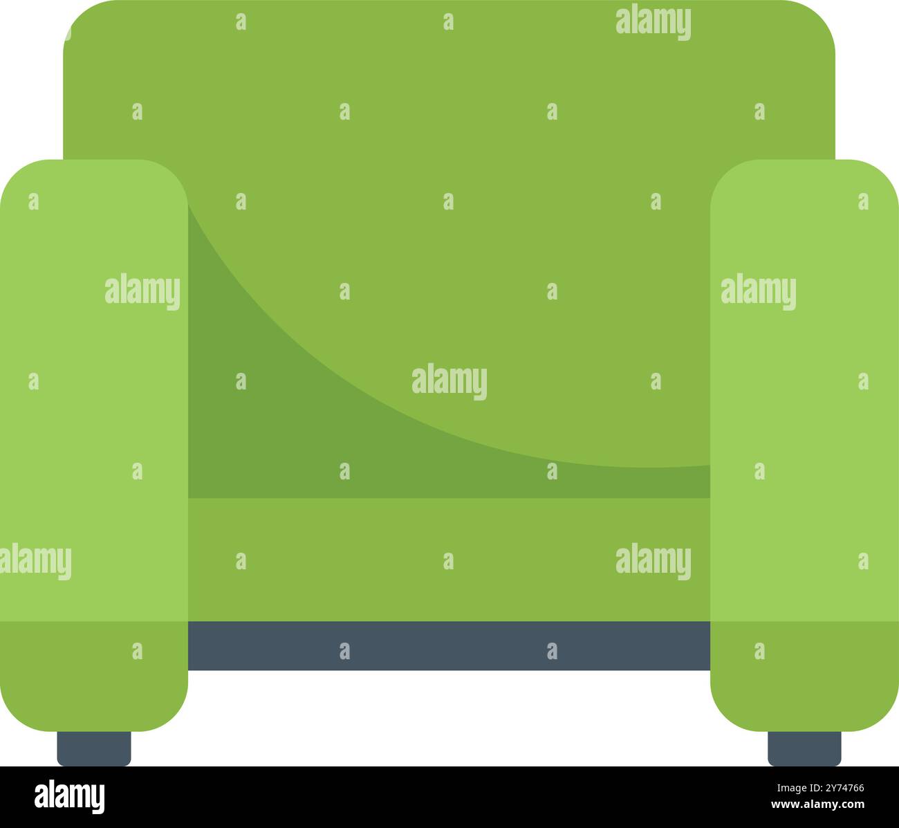 Green armchair with soft seat inviting you to sit down and relax Stock ...